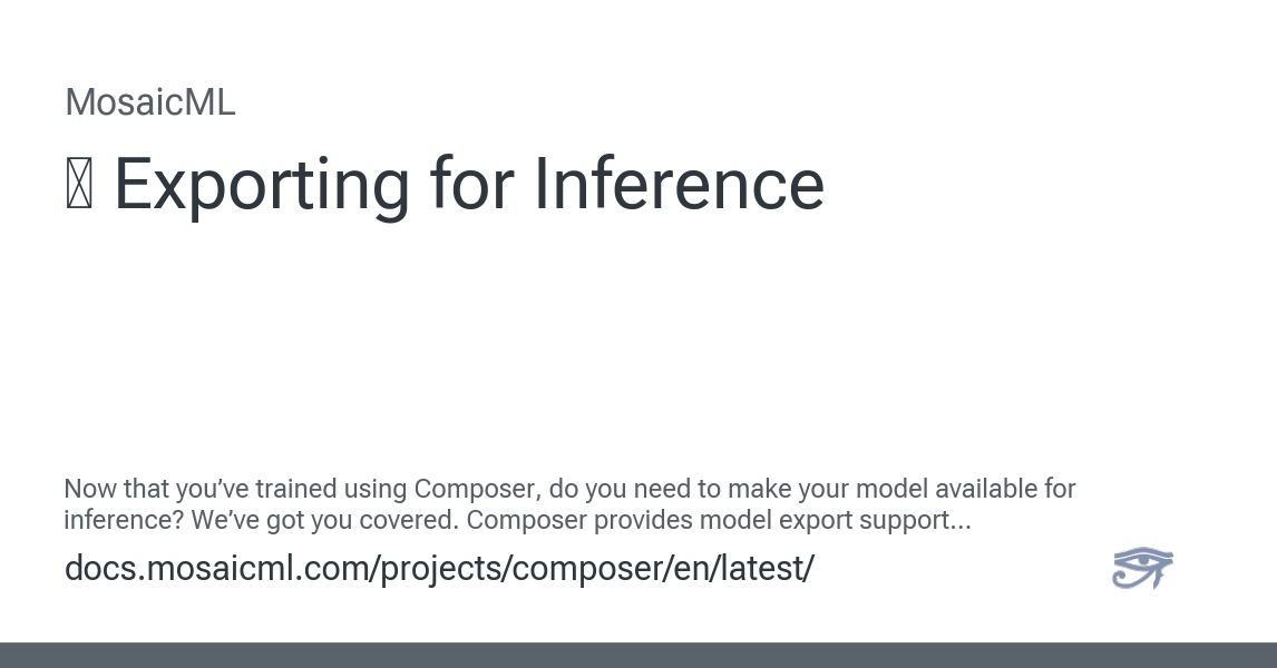 🥡 Exporting for Inference - Composer