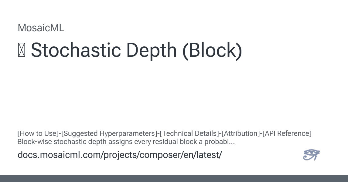 🧊 Stochastic Depth (Block) - Composer