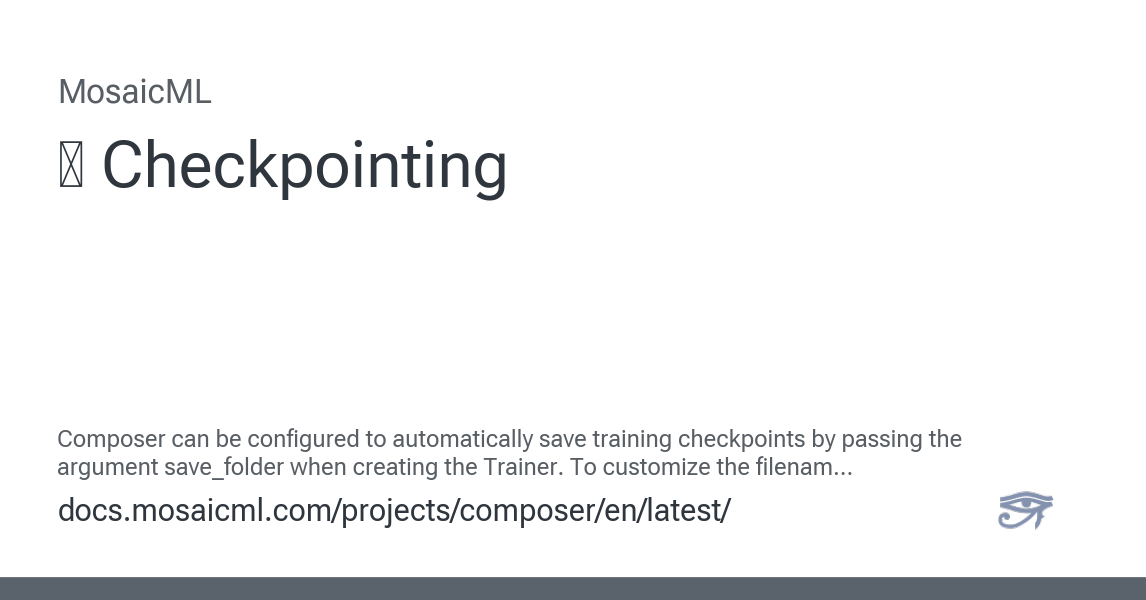 Checkpointing - Composer